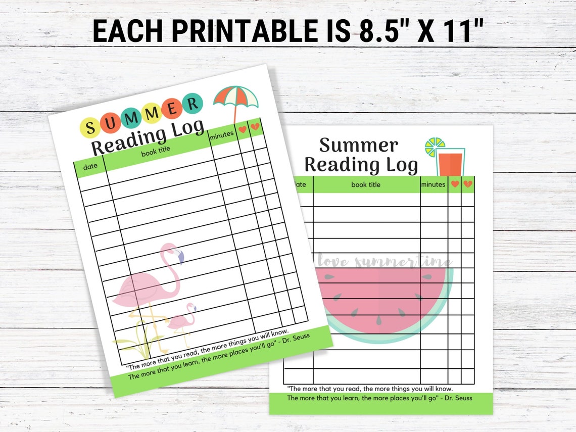 Summer Reading Log Kids Reading Log Summer Reading - Etsy