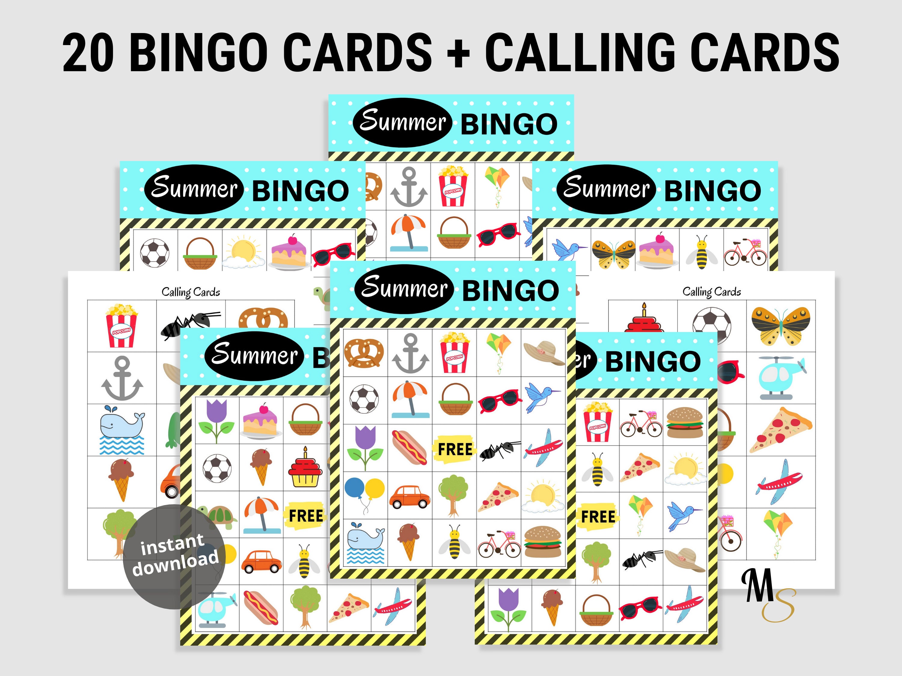 Summer Bingo Cards Printable Beach Bingo Cards Pdf Kids - Etsy UK