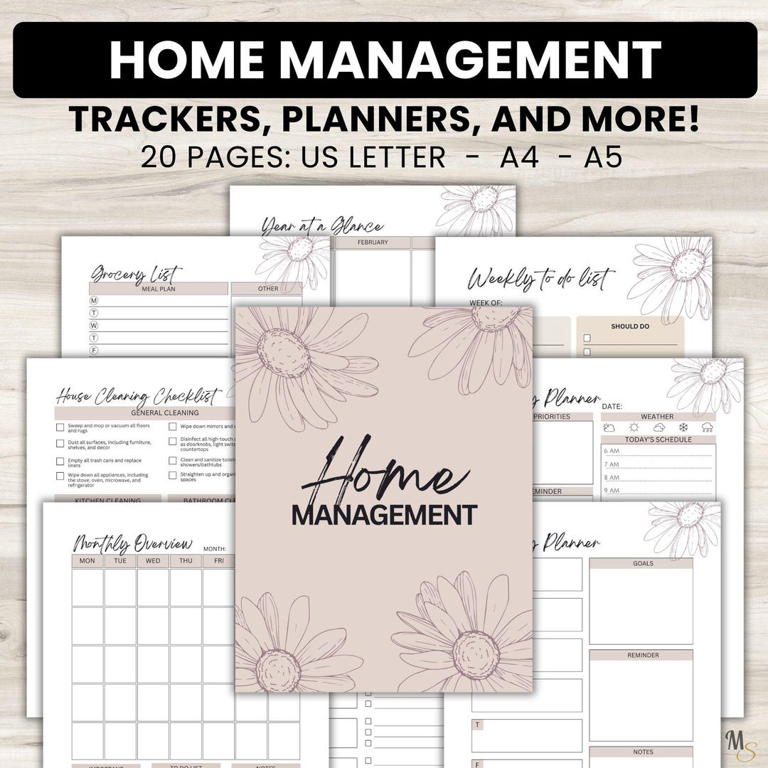 Home Management Planner Printables, Household Binder, Password Tracker ...