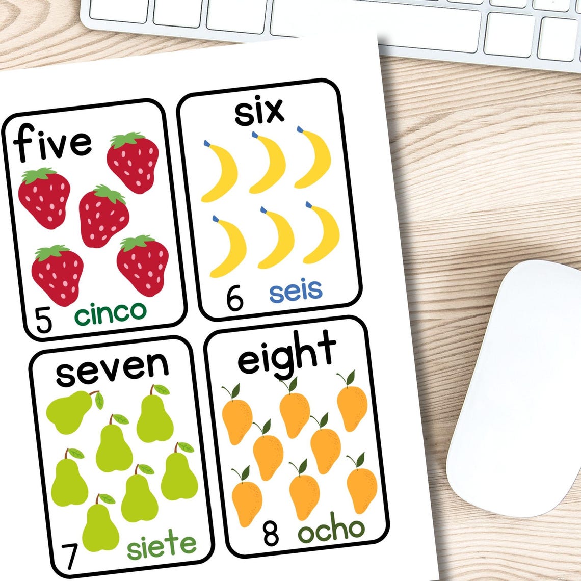 Number Flashcards Printable, Spanish Flashcards Printable, Number Flash ...