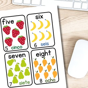 Number Flashcards Printable, Spanish Flashcards Printable, Number Flash ...