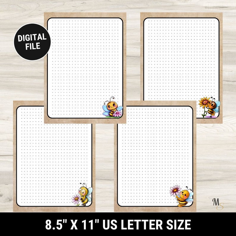 Bumble Bee Stationery Set, Vintage Writing Paper Printable - Etsy