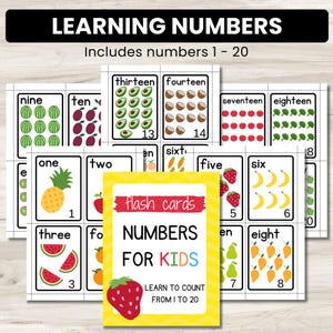 Math Counting Flashcards for Kids, Numbers Toddler Printables ...