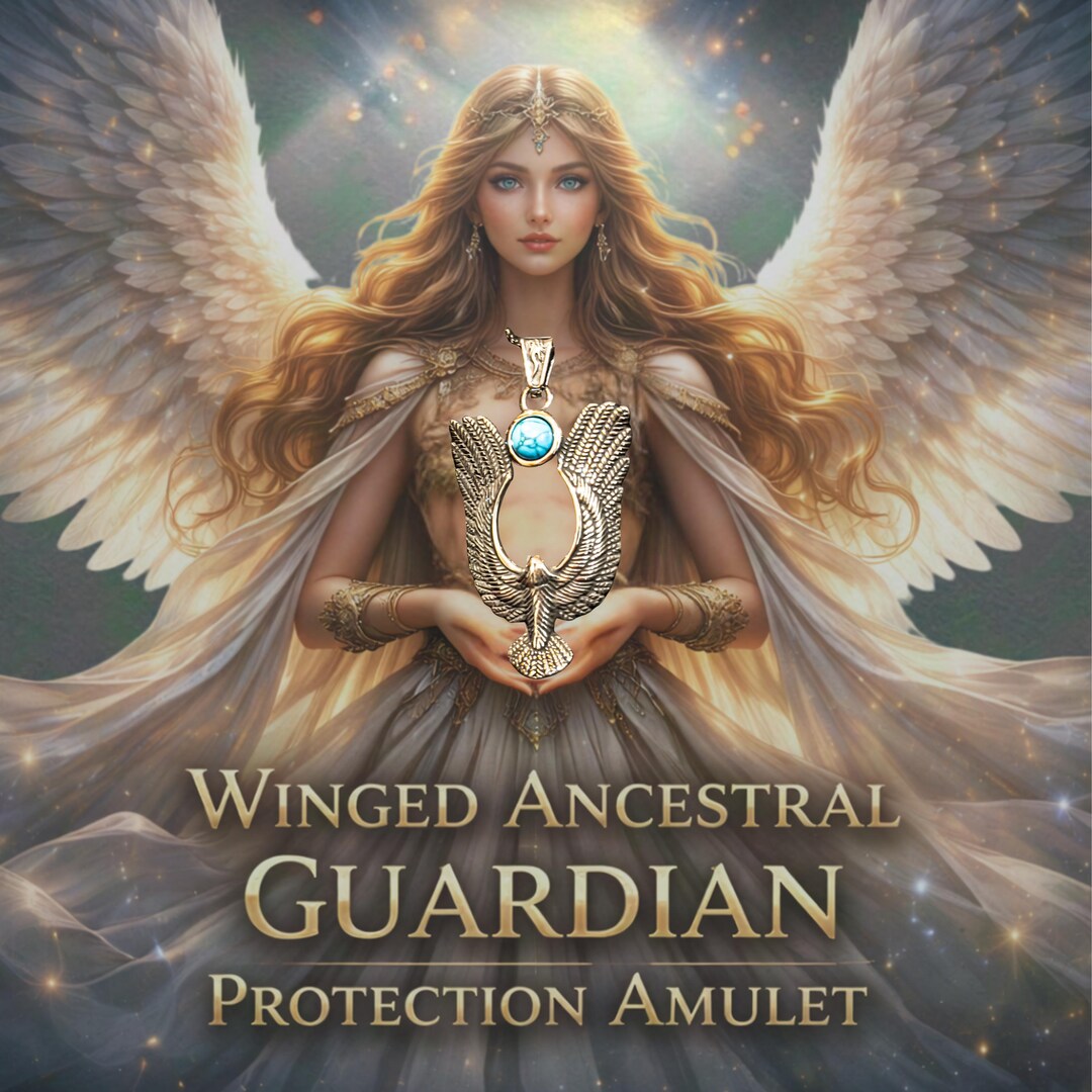 Winged Ancestral Guardian Protection Amulet Guidance Shield Talisman - Etsy