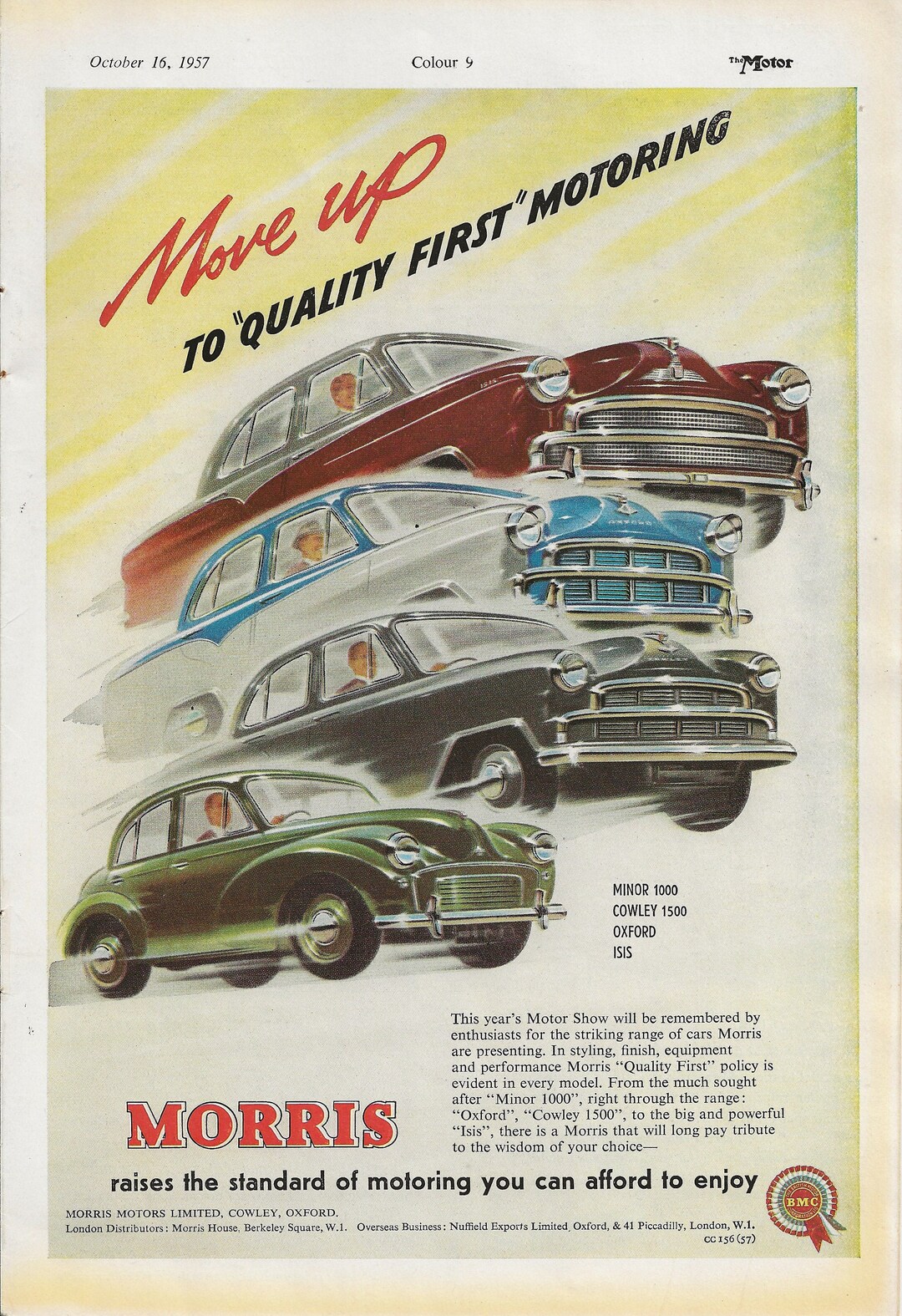 Morris Motors Limited Print 1957 . - Etsy