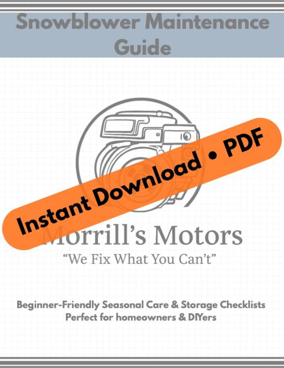 Snow Blower Maintenance Checklist Printable| Small Engine PDF Instant ...