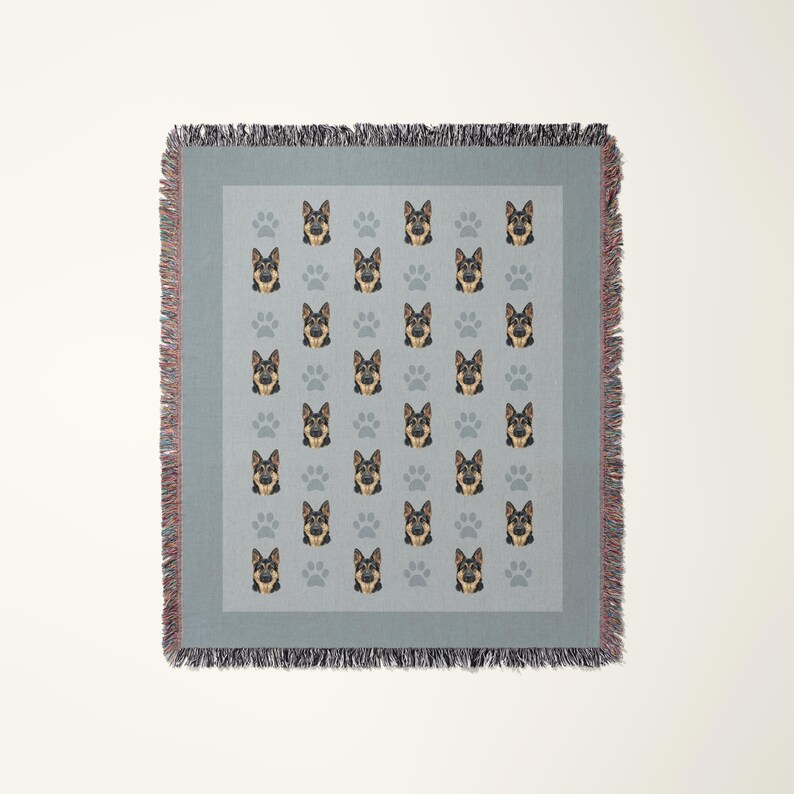 Personalized Dog Photo Paw Print Collage Woven Blanket | Custom Throw ...