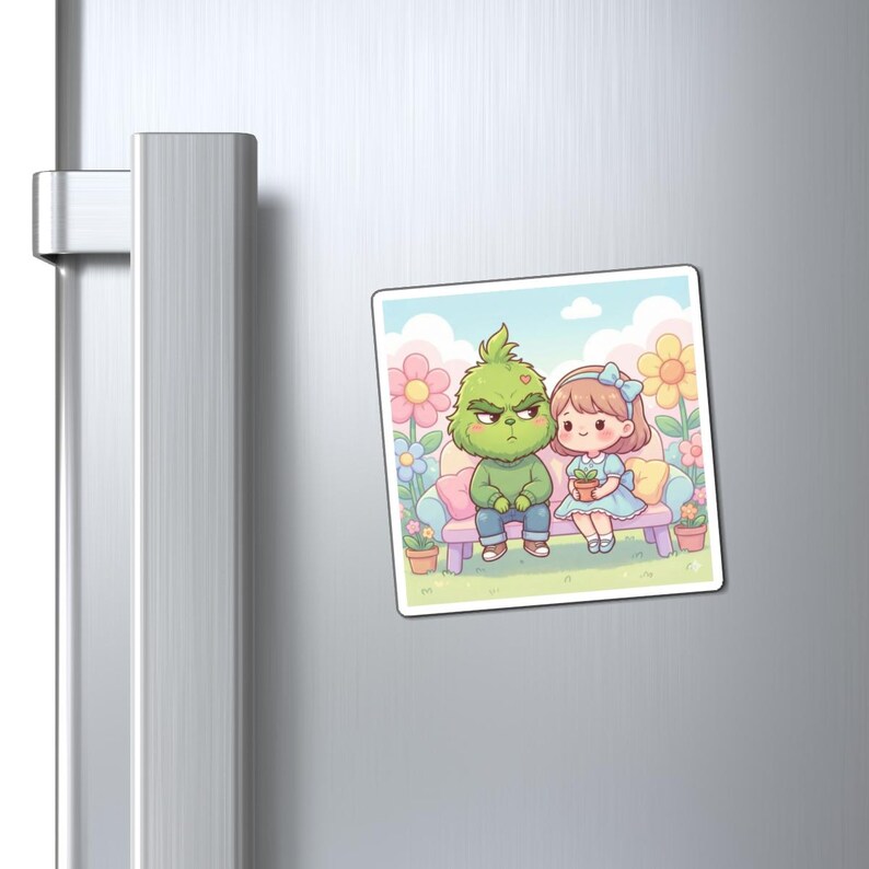 Grinch Vinyl Magnet | Whimsical Christmas Fridge Decor - Etsy