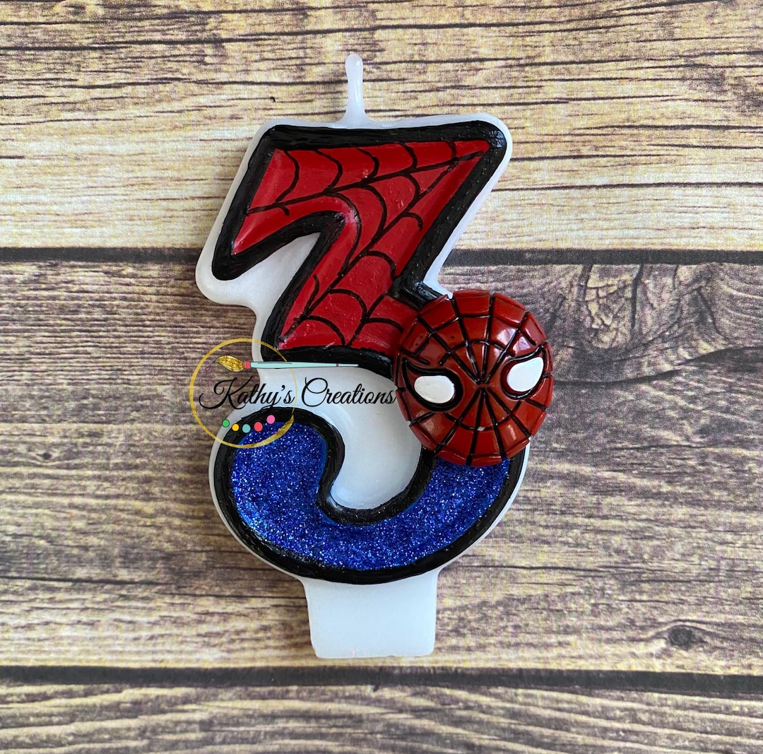 Spiderman, Spiderman Birthday, Spider Man, Spiderman Candle, Spiderman ...