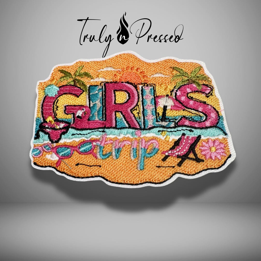 Girls Trip Beach Vacation Iron on Patch – Embroidered Applique | Jacket ...