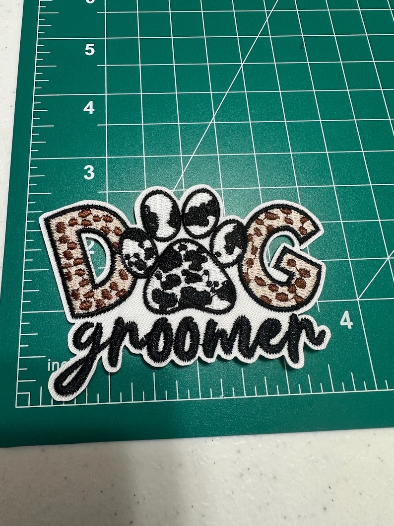 Dog Groomer Patch, Leopard Paw Print Applique, Embroidered Badge - Etsy