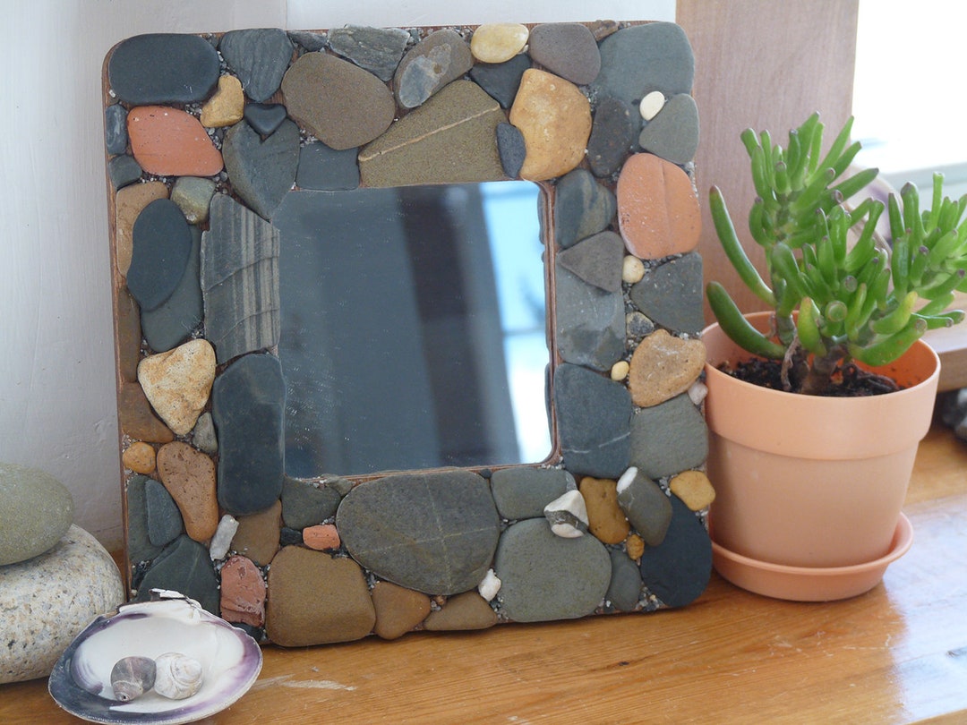 Beach Stone Framed Mirror - Etsy