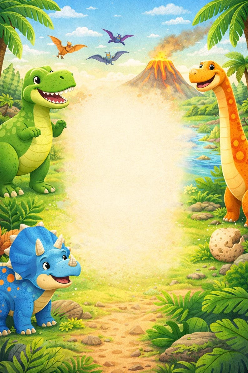 Editable Dinosaur Birthday Invitation | Canva Template | Instant ...