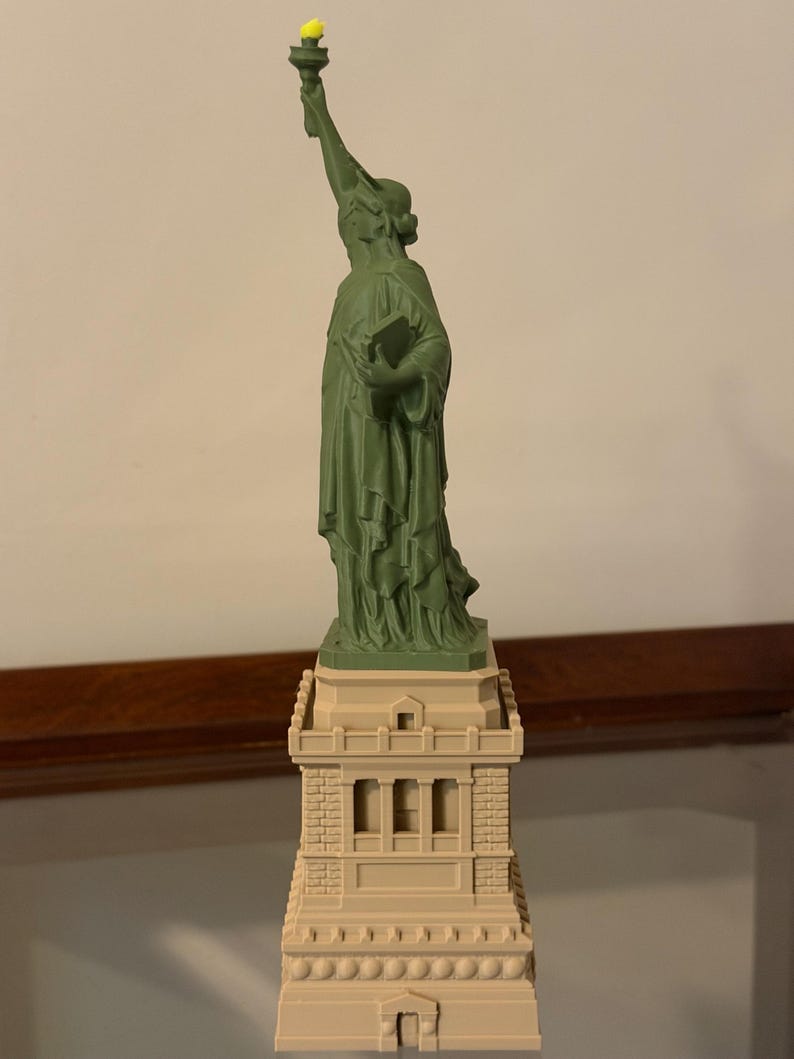 3D Printed Statue of Liberty With Pedestal - Detailed Replica of New ...