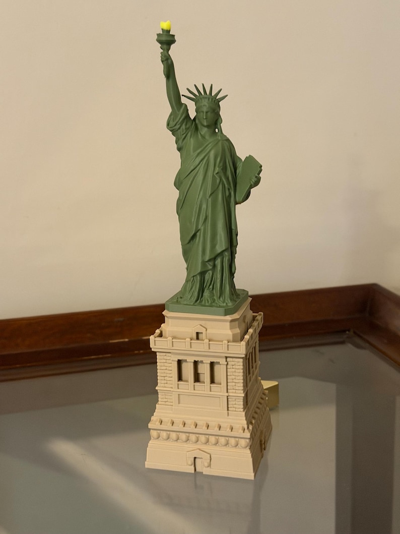 3D Printed Statue of Liberty With Pedestal - Detailed Replica of New ...