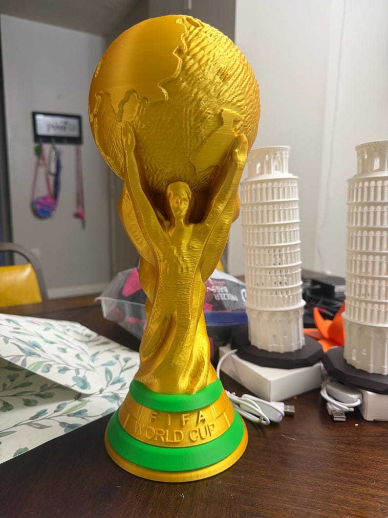 3D Printed FIFA World Cup Trophy Replica - Collectible Golden Statue ...