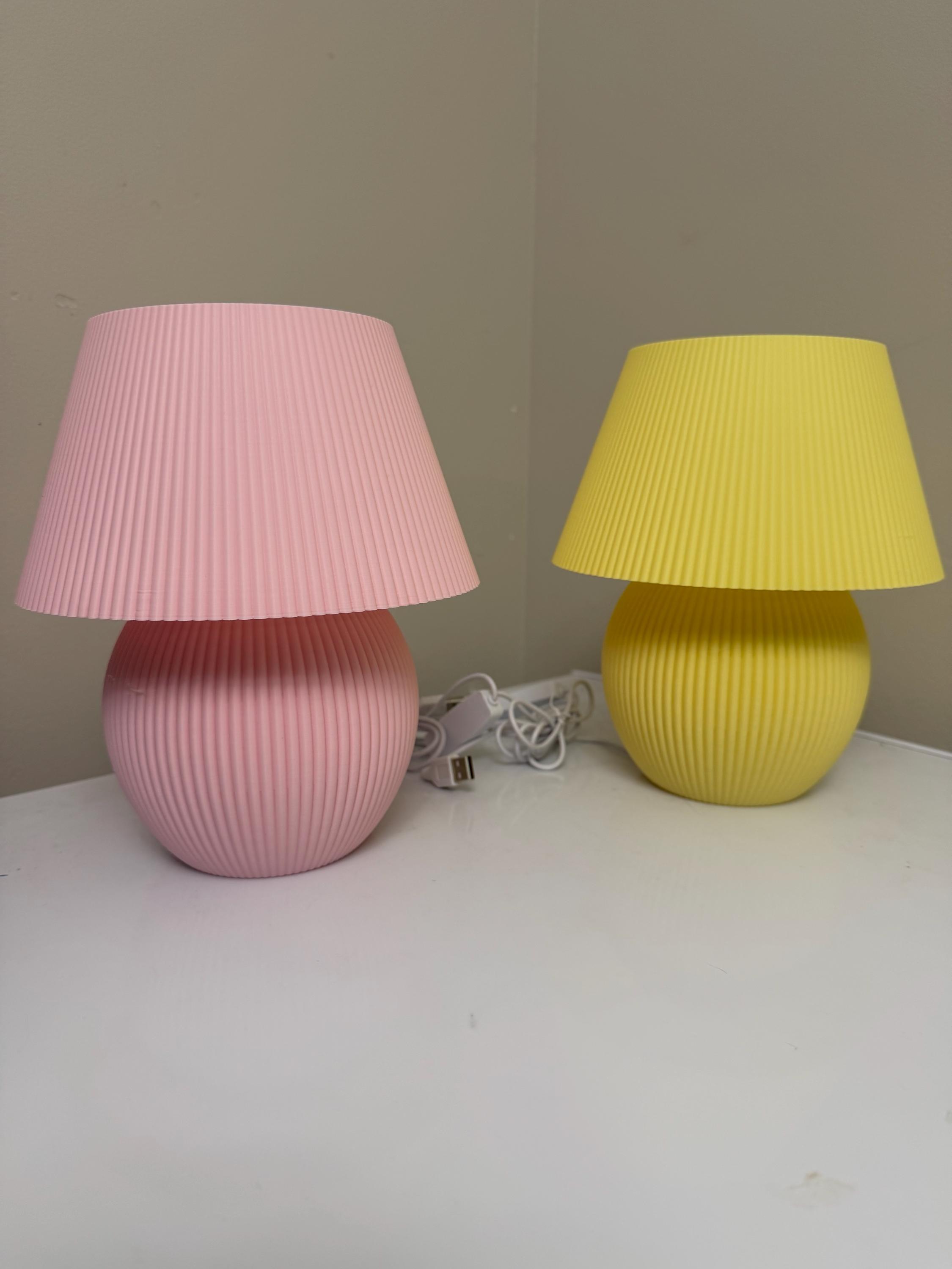 Nordic Style Pleated Table Lamp, Pastel Night Light in Pink or Yellow ...