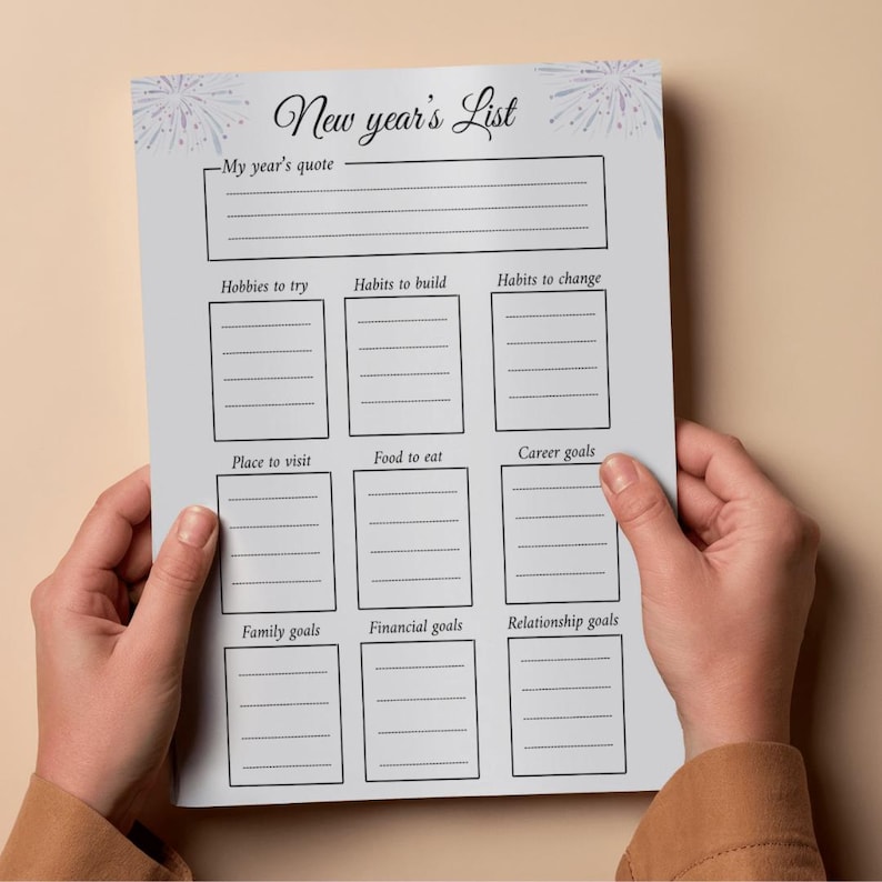 2026 New Years Resolutions, Vision Board Goals Settings A4 US LETTER - Etsy