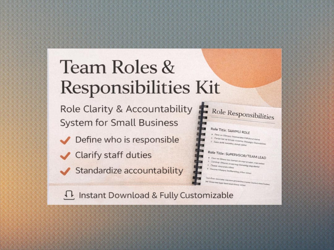Team Roles and Responsibilities Kit | Small Business SOP Templates ...