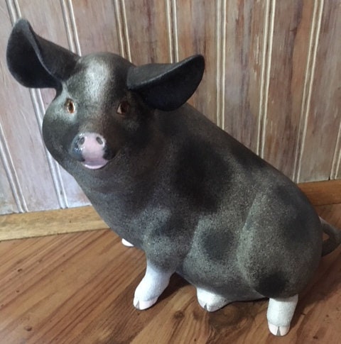 Ceramic Bisque You Paint, Charlotte, 10", Pig farm, Large Pig, sitting ...