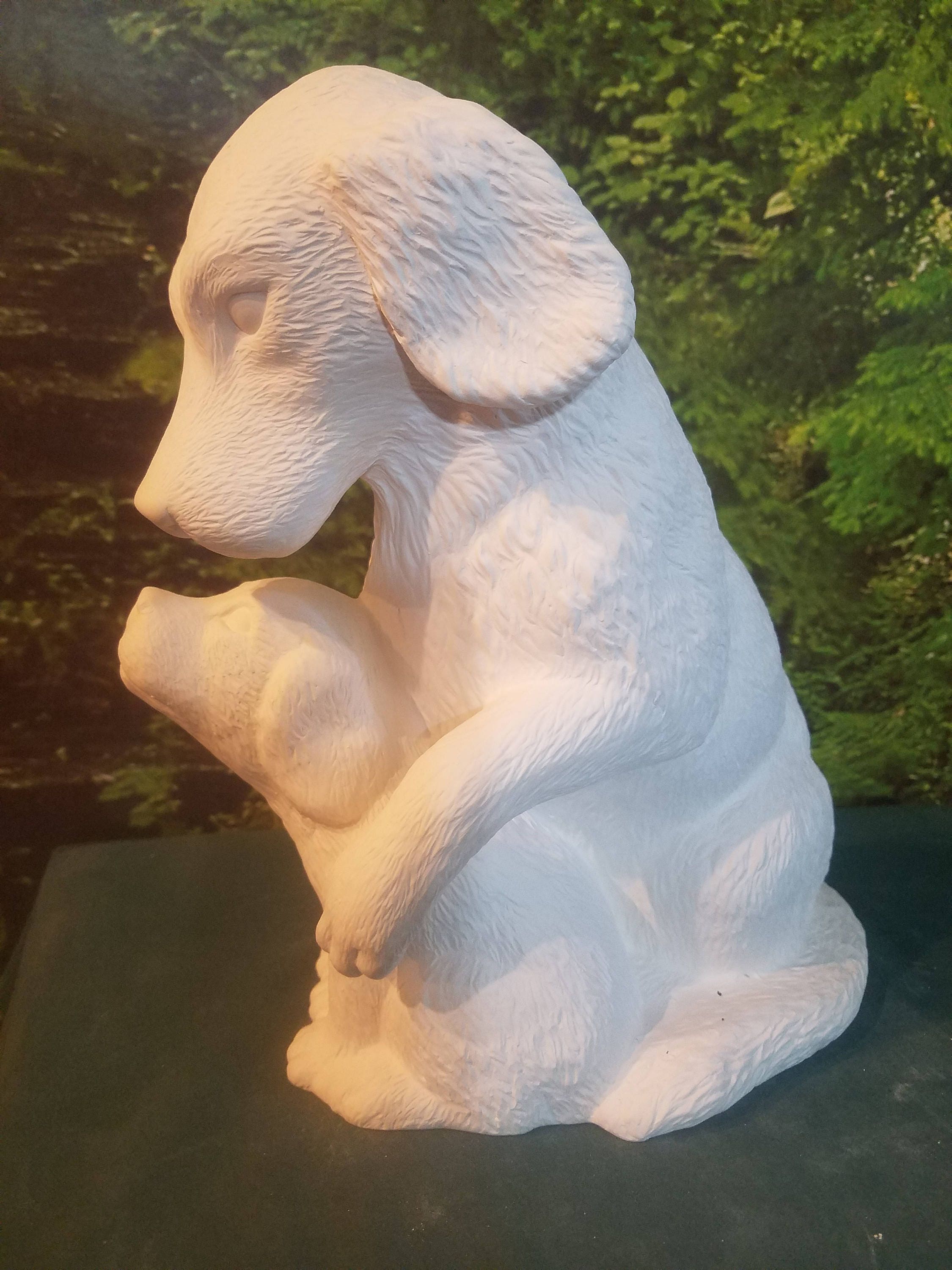Ceramic Bisque You Paint, Large Sweet, Vintage, Mother Dog and Puppy ...