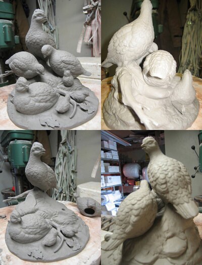 Ceramic Bisque You Paint, AWESOME detailed, Quail Family, Game bird ...