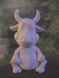 Ceramic Bisque You Paint, Adorable, Cow Nodder, cow Bobble head, Farm ...