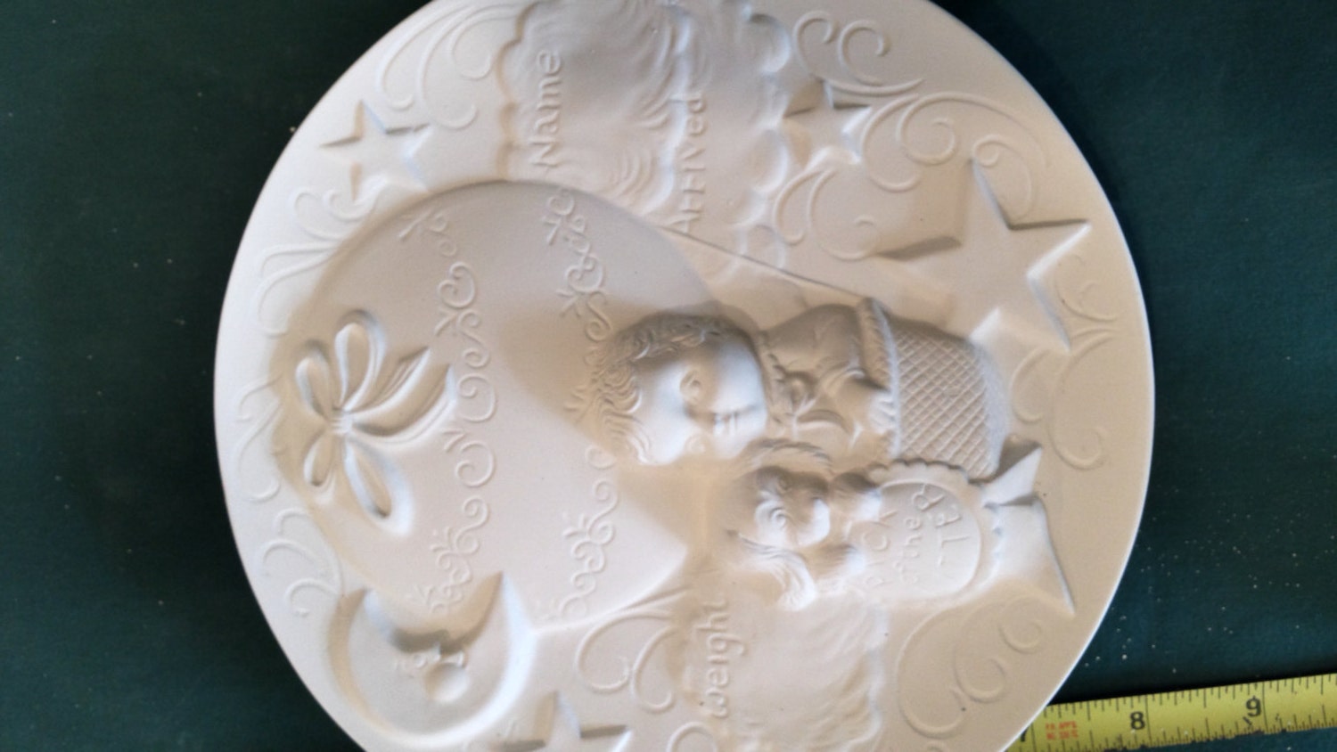 Ceramic Bisque You Paint,, Baby Boy Plate, Boy and puppy, Birth plate ...