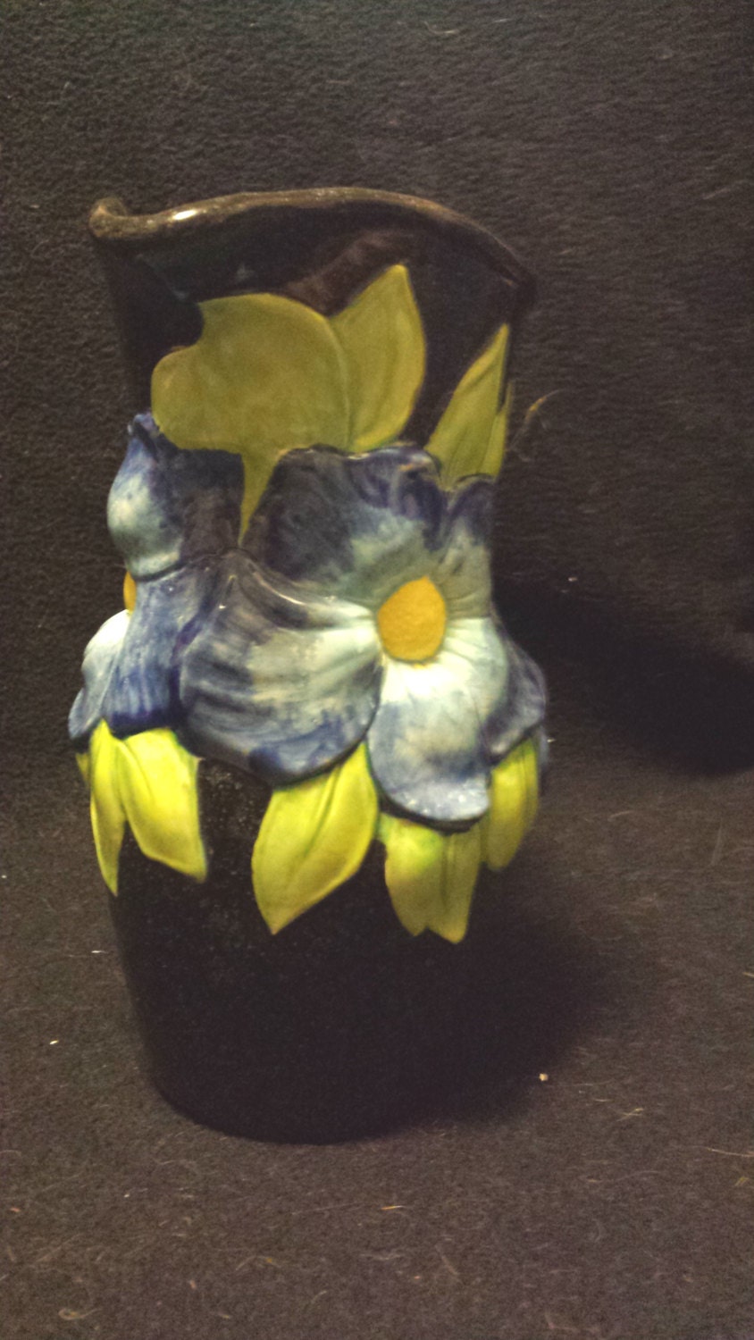 Ceramic Bisque You Paint, Pansy pitcher or Vase, Vintage, flower ...