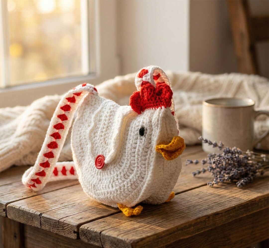 Crochet Chicken Bag Pattern PDF| Shoulder Bag | DIY Gift for Her ...