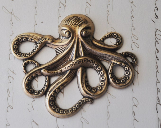Large Steampunk Brass Octopus, Brass Ox Finish, 64mm X 53mm - Etsy