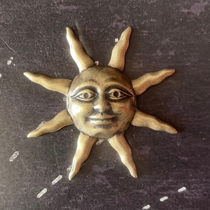 Brass Sun, Expressive Face, Rare Find, Brass Ox - Etsy