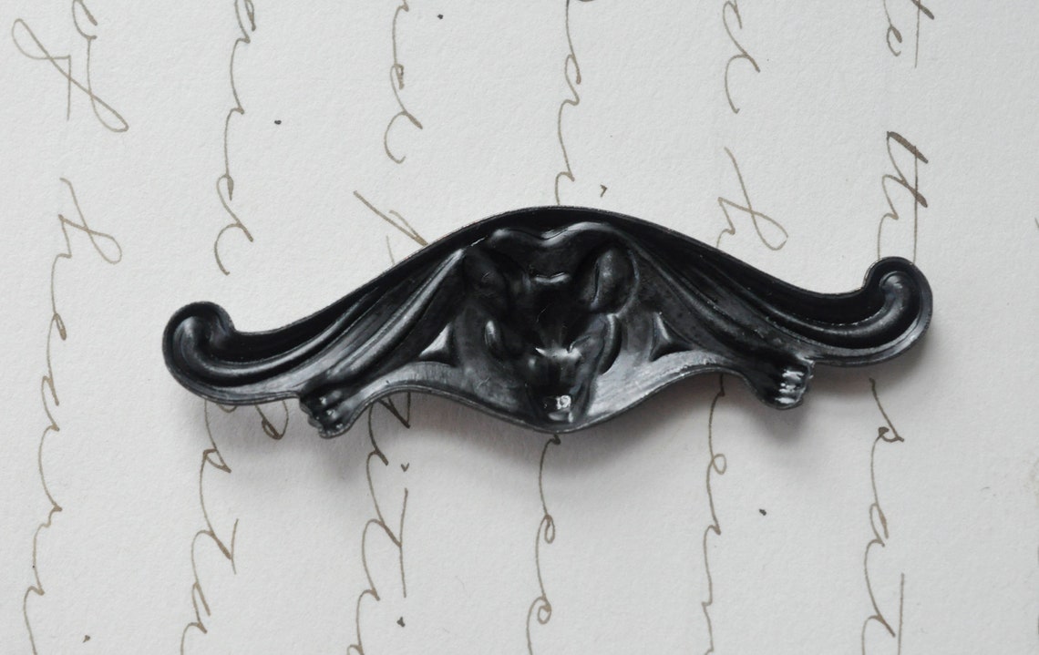 Gothic Brass Bats in Black Satin Finish TWO - Etsy
