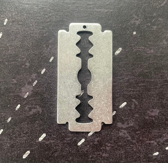 Dull Razor Blade Pendant Brass Stamping Sterling Silver | Etsy