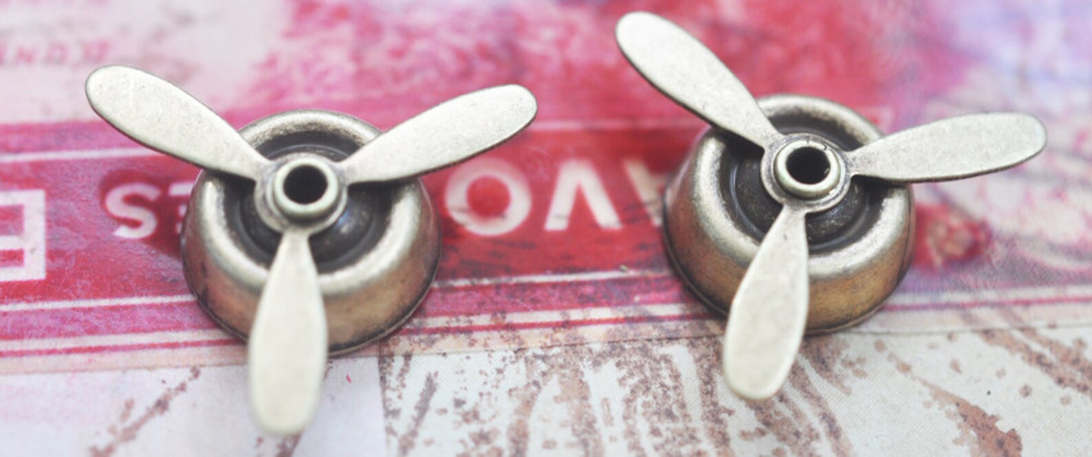 Steampunk Propeller Brass Stampings TWO Brass Ox | Etsy