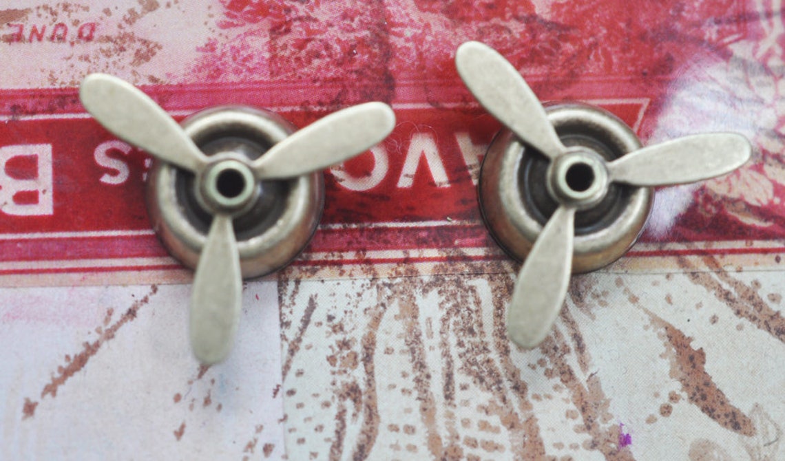 Steampunk Propeller Brass Stampings TWO Brass Ox | Etsy