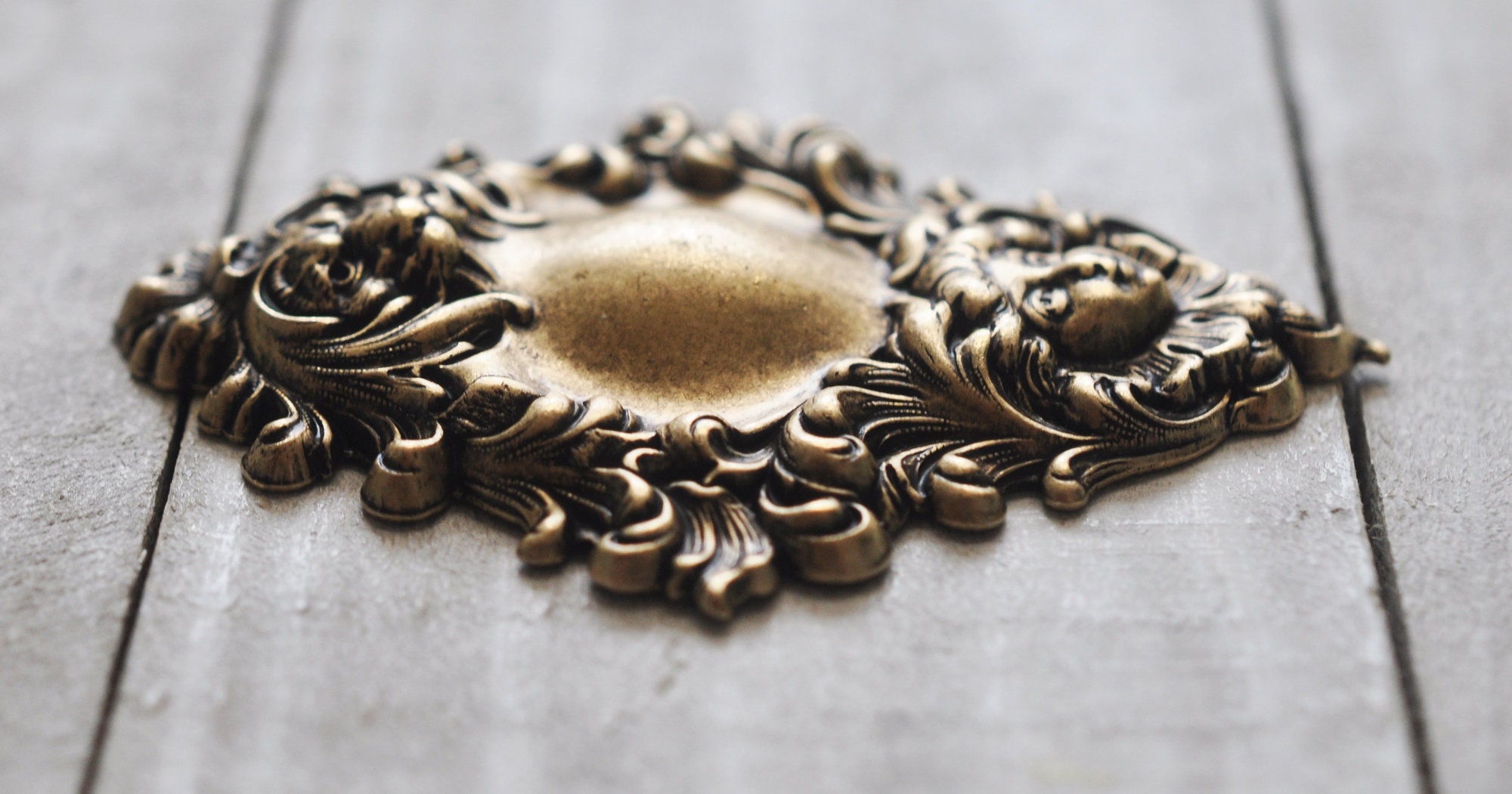 Brass Baroque Plaque with Lion and Angel Brass Ox | Etsy