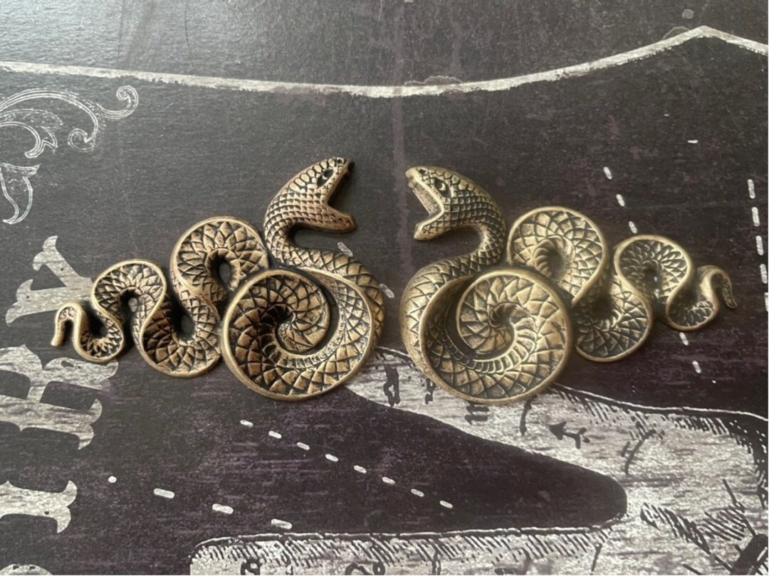 Left and Right Facing Brass Snakes, Brass Ox - Etsy