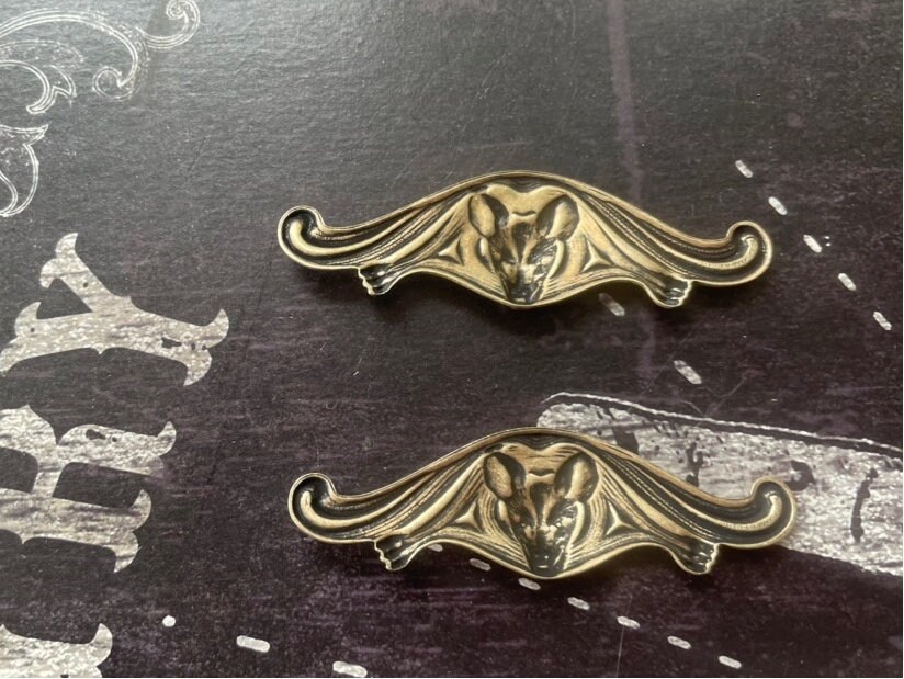 Gothic Brass Bats in Brass Ox TWO - Etsy