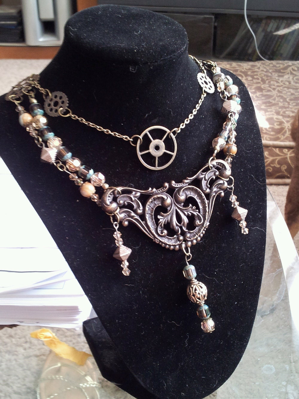 Brass Necklace Base Fancy Brass Ox Finish 40 X 85mm - Etsy