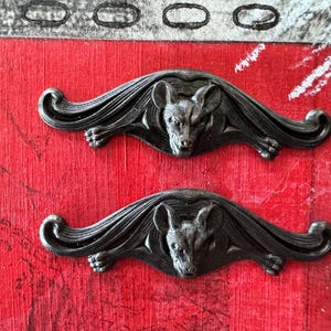 Gothic Brass Bats in Black Satin Finish, TWO - Etsy
