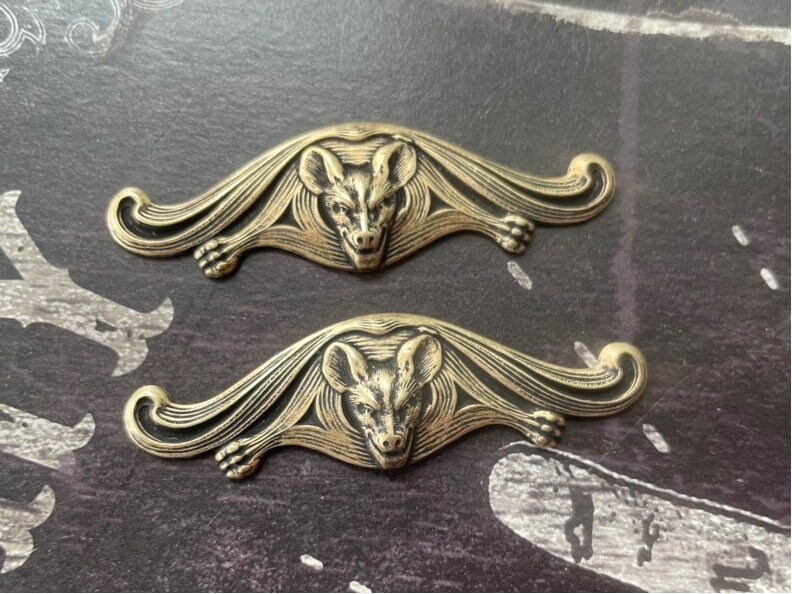 Gothic Brass Bats in Brass Ox TWO - Etsy