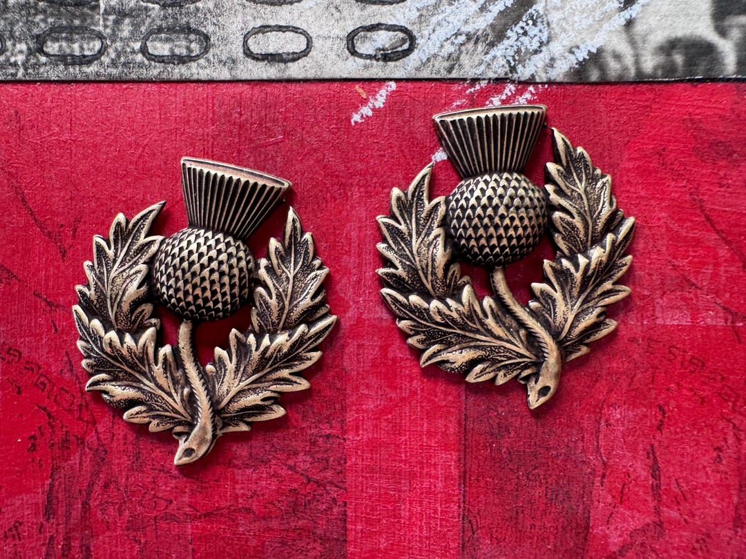 Brass Scotch Thistle in Brass Ox Finish, TWO - Etsy