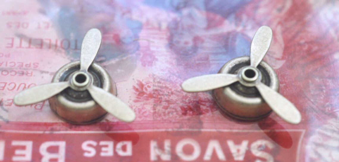 Steampunk Propeller Brass Stampings TWO Brass Ox | Etsy