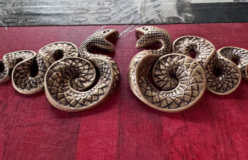 Left and Right Facing Brass Snakes, Brass Ox - Etsy