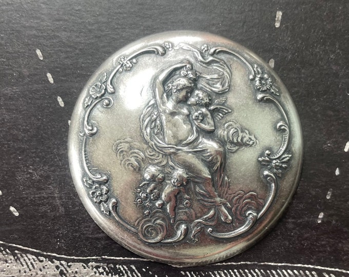 Art Nouveau Brass Plaque Lady With Flowing Veil, Brass Ox - Etsy