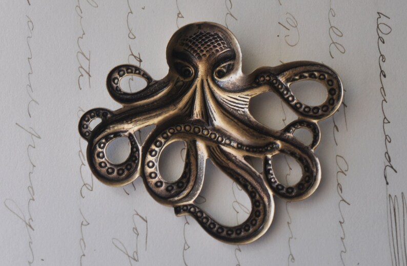 Large Steampunk Brass Octopus Brass Ox Finish 64mm X 53mm - Etsy