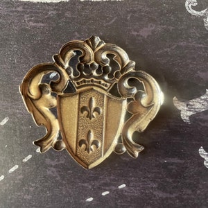 Brass Crest With Crown, Brass Ox, Made in the USA - Etsy