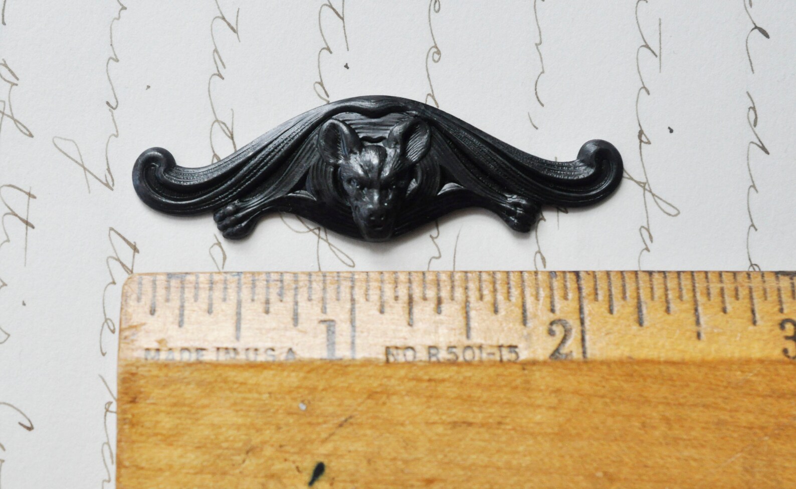 Gothic Brass Bats in Black Satin Finish TWO - Etsy
