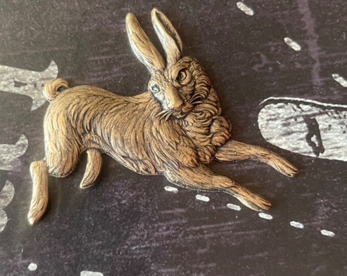 Bunny / Rabbit Vintage Solid Brass Hare at the Branch - Etsy